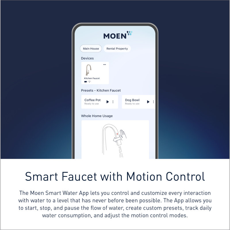 Moen Nio Smart Faucet Touchless Pull-Down Sprayer Kitchen Faucet with Voice and Motion Control ...